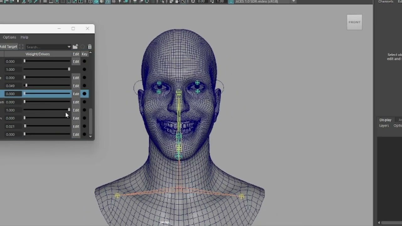 Doe El Fikar Nassour - Maya Facial rig with Blend Shapes