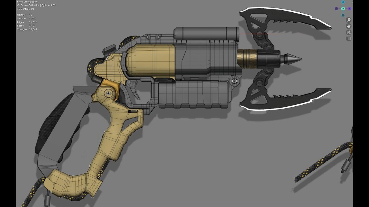 ArtStation - Grapple Gun – 3D Modeling Work in Progress (WIP) in Blender