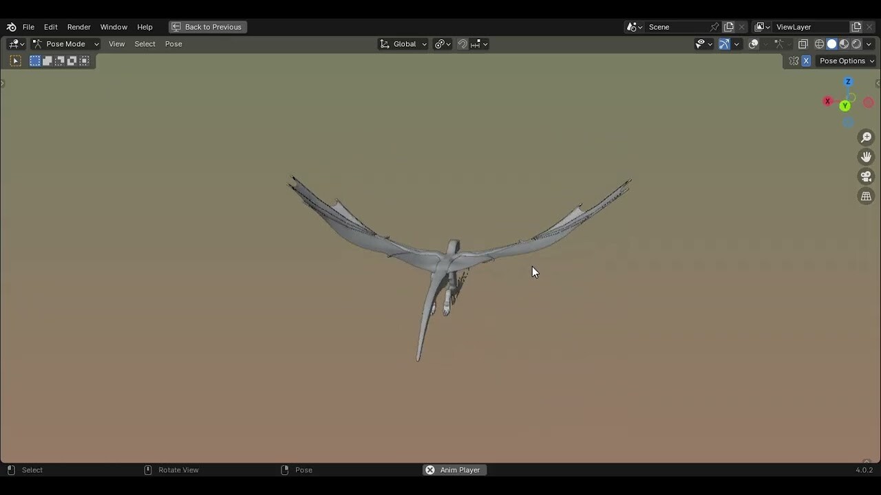ArtStation - Wyvern flight cycle, still learning how to animate