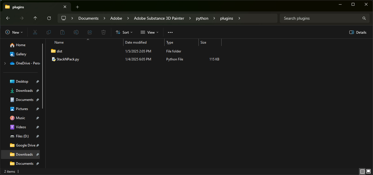 Phillip Jenné - Stack N Pack - Painter Plugin User Guide