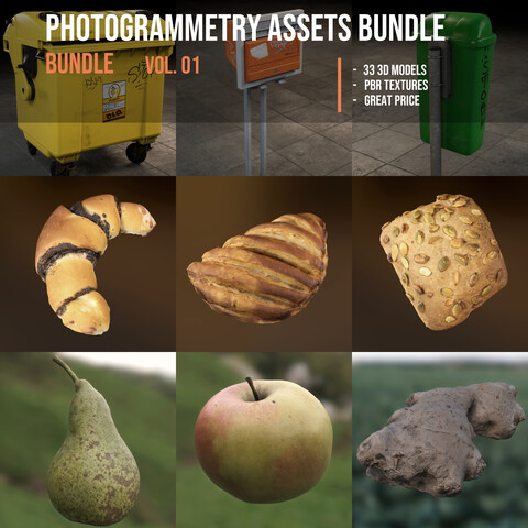 ArtStation - Bakery products pack - photogrammetry 3D assets vol. 02 ...