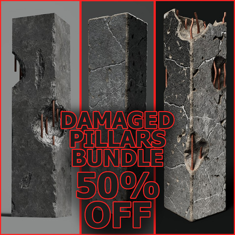 ArtStation - Damaged Pillars Bundle
