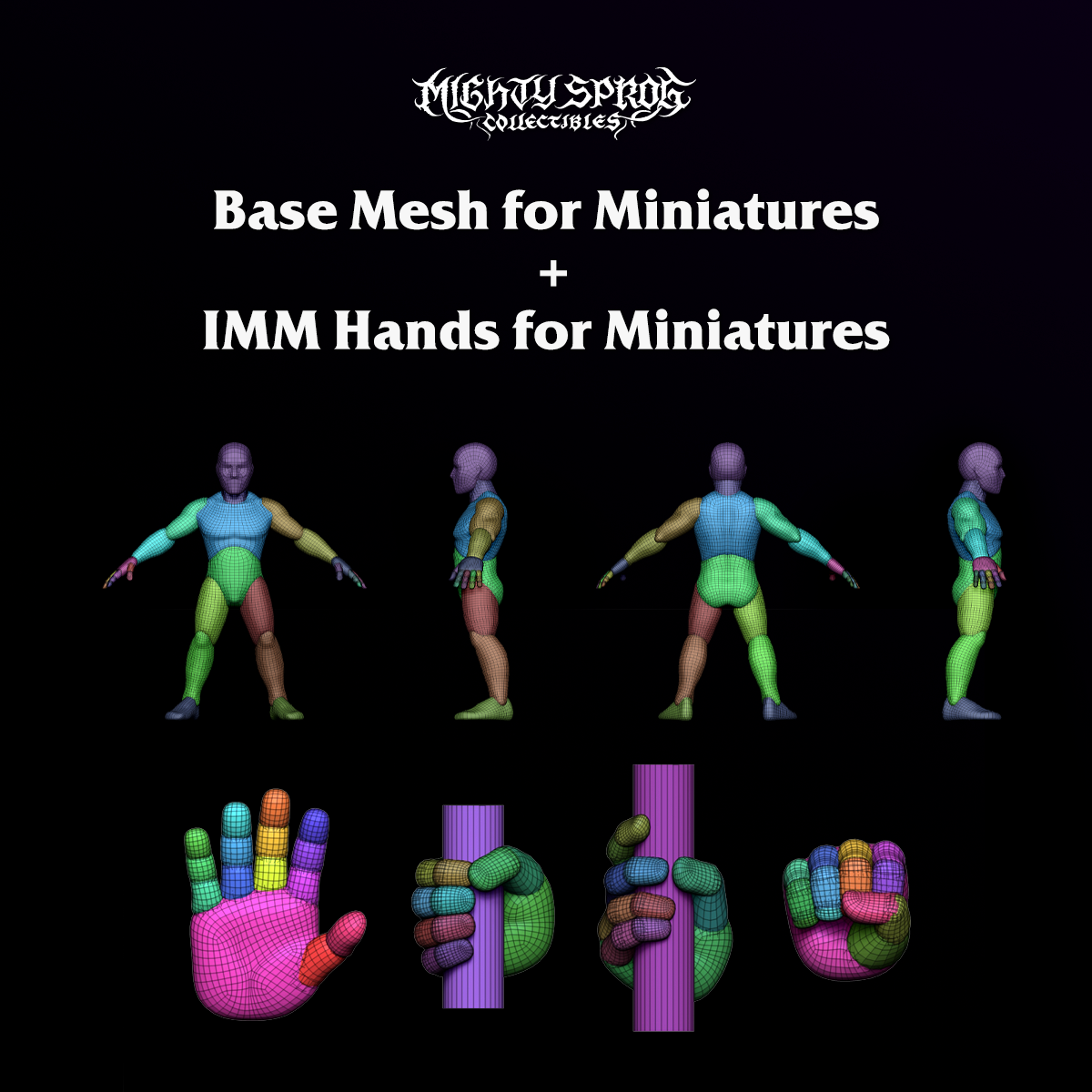 ArtStation - Base Mesh and IMM Hands for Miniatures