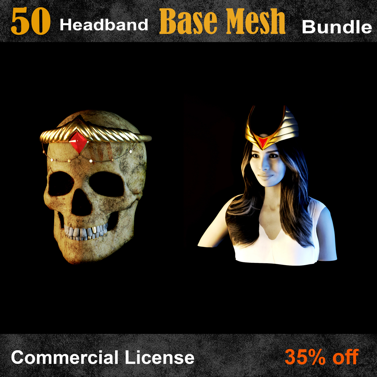 ArtStation - 50 Headband Base Mesh ( Commercial License )