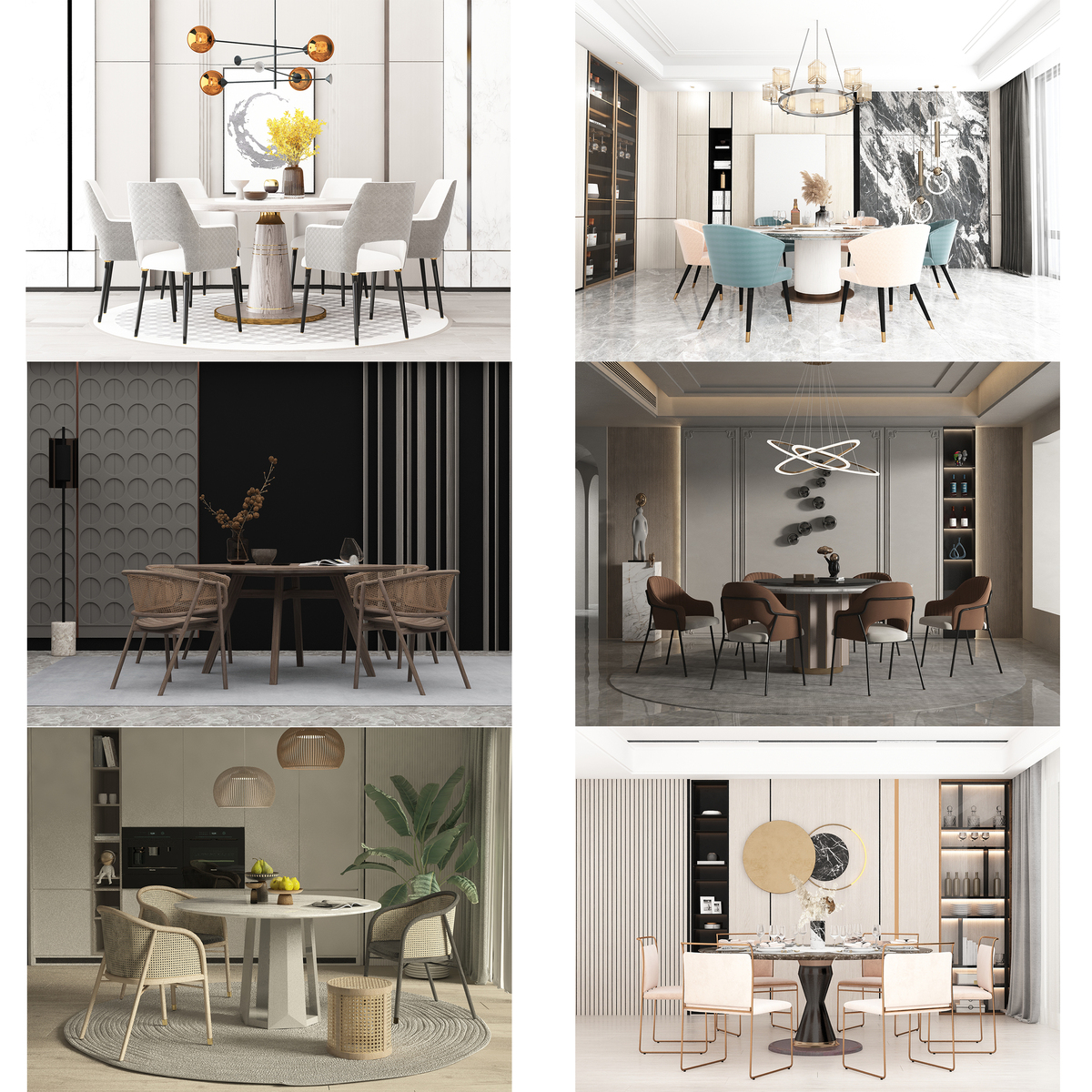 ArtStation - 6 Dining Rooms - Collection 08 ( Extended Commercial License )