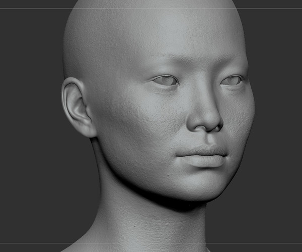ArtStation - Average Asian Female Head | Game Assets