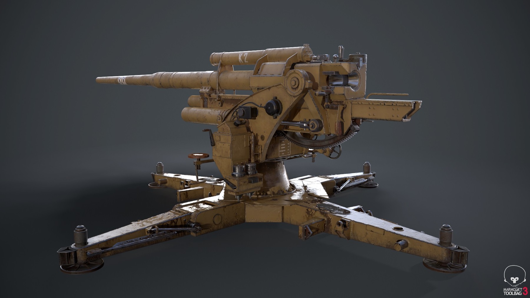 ArtStation - 88mm German Flak Canon VR / AR / low-poly 3D model | Game ...