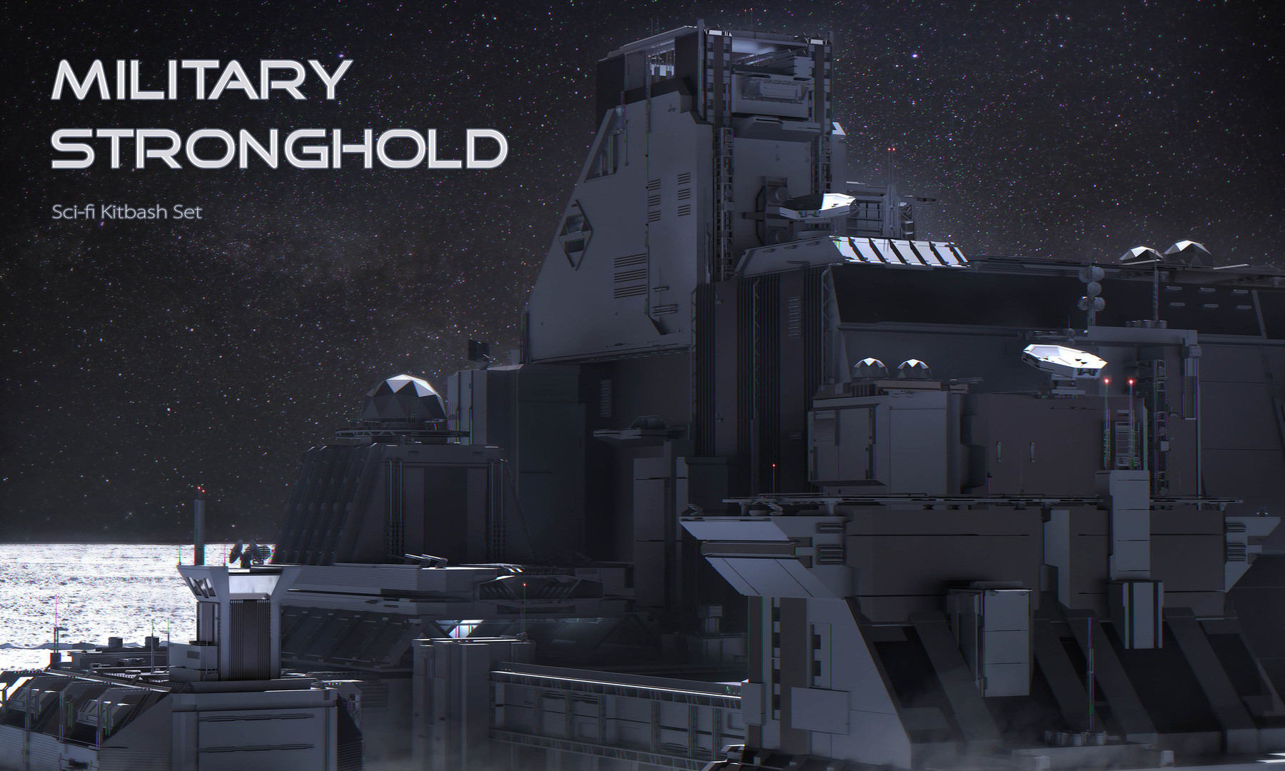 ArtStation - Military Stronghold Sci-fi Kitbash Set | Resources
