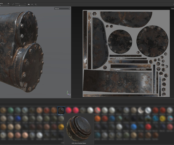 ArtStation - Smart Material: Worn Painted Metal | Resources