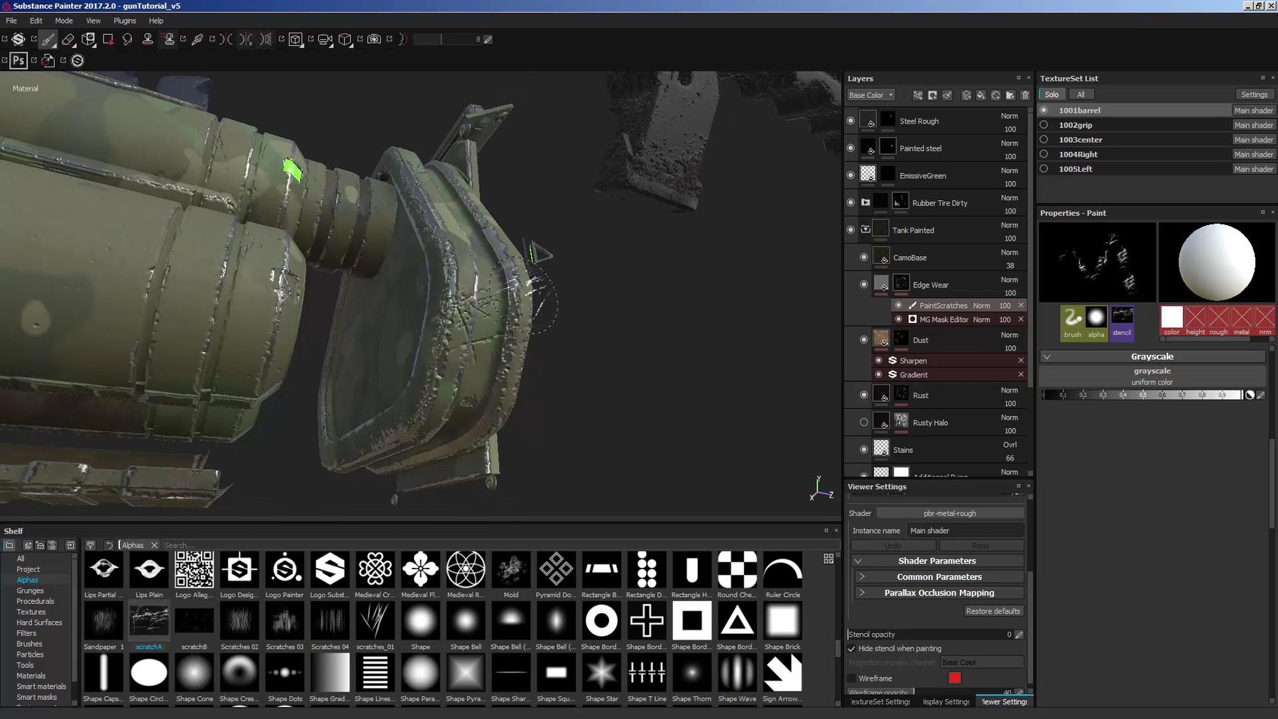 ArtStation - Alien gun texturing and rendering tutorial - Substance Painter, Maya, Vray, Headus ...