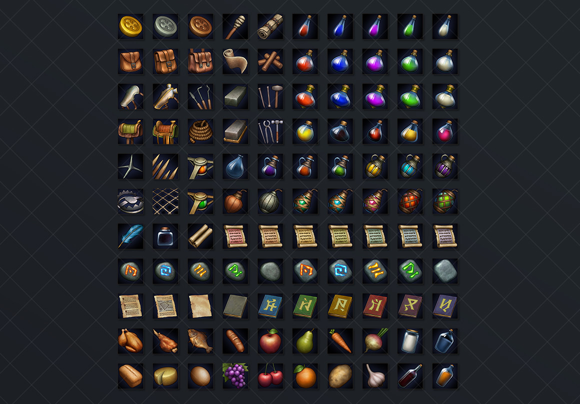 ArtStation - Inventory Potion Food And Consumable Icons | Game Assets