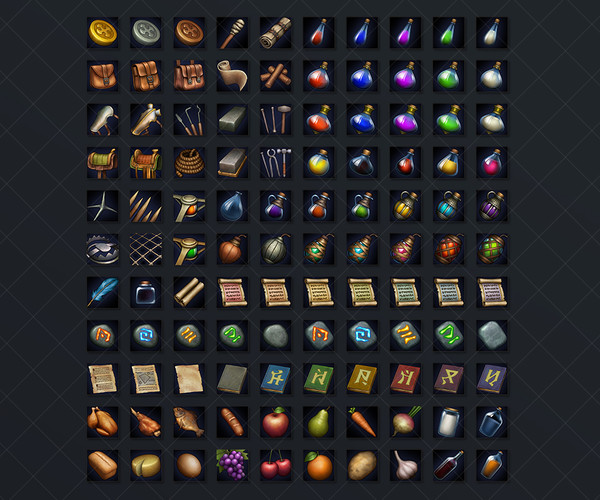 ArtStation - Inventory Potion Food And Consumable Icons | Game Assets