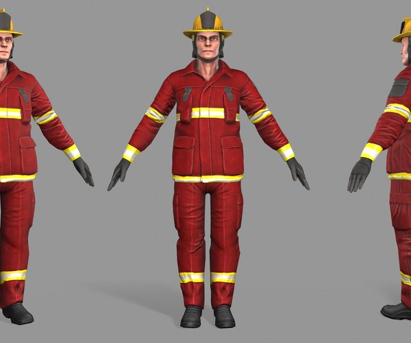ArtStation - Fire Fighter lowpoly | Game Assets