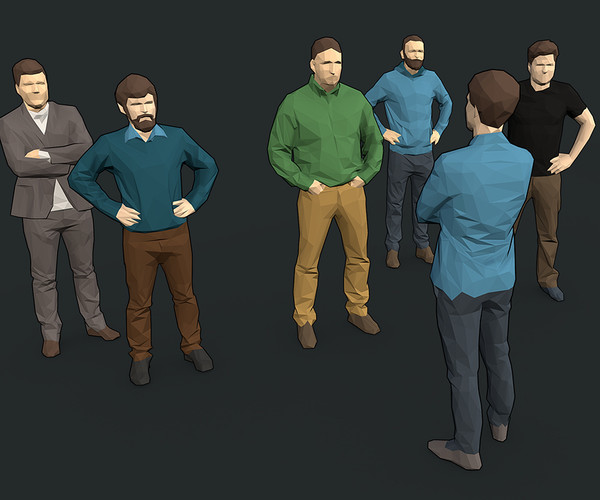 ArtStation - Lowpoly People Colorful | Game Assets