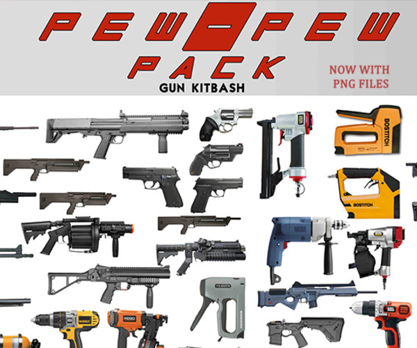 ArtStation - Pew Pew pack 1 (80 gun kitbash set) | Resources