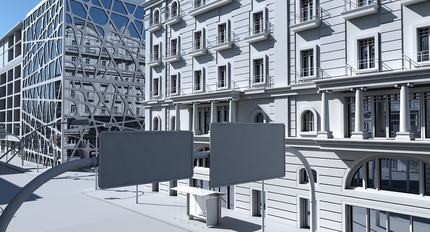 ArtStation - City Intersection 3D | Game Assets