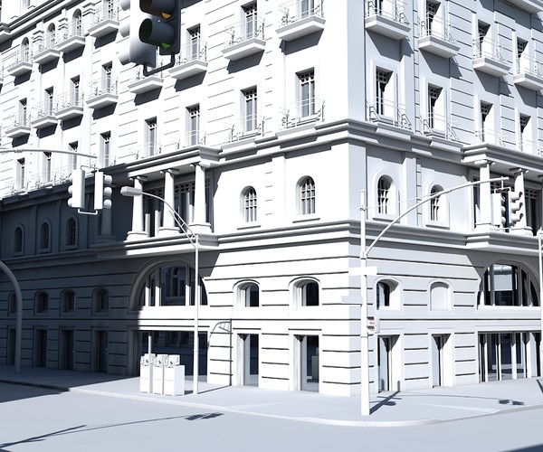 ArtStation - City Intersection 3D | Game Assets