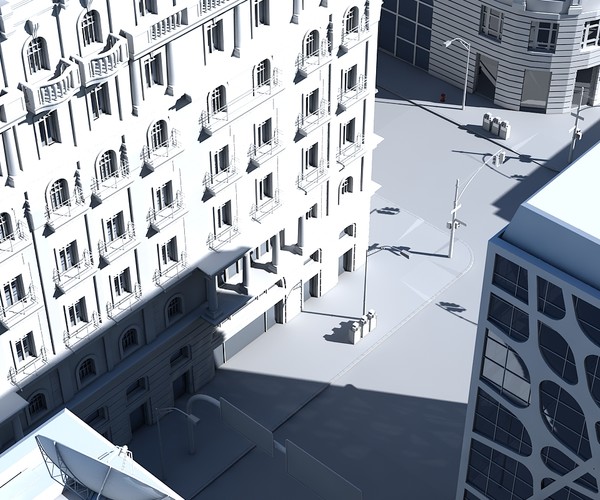 ArtStation - City Intersection 3D | Game Assets