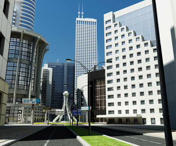 ArtStation - 3D City Intersection | Resources