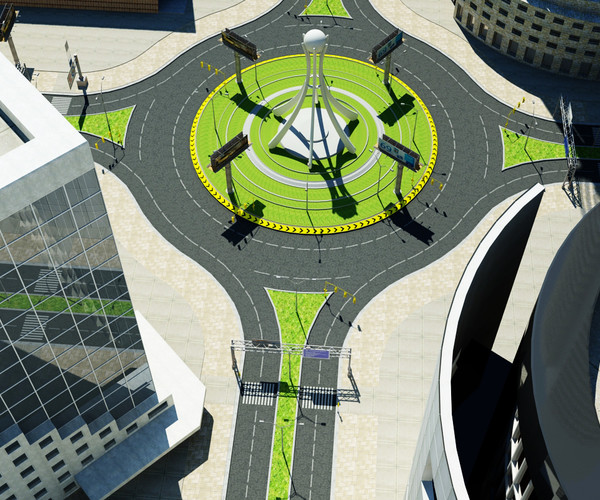 ArtStation - 3D City Intersection | Resources