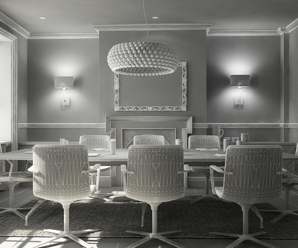 ArtStation - Classic Boardroom Interior | Resources