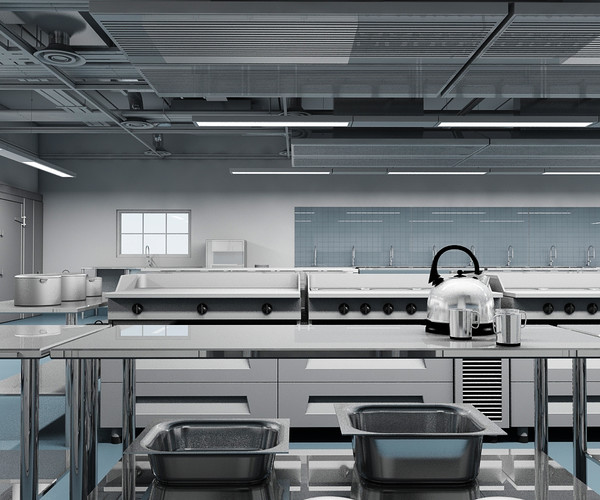ArtStation - Commercial Kitchen 3D Model | Resources