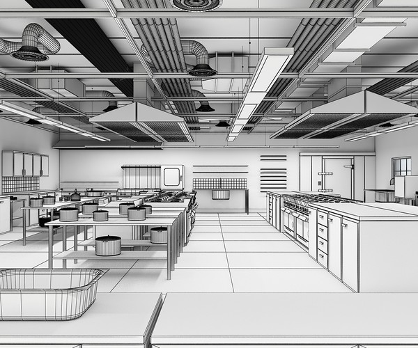 ArtStation - Commercial Kitchen 3D Model | Resources