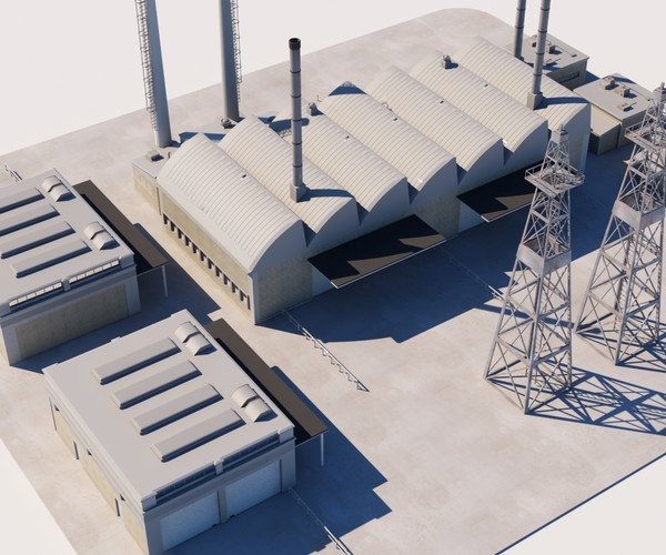 ArtStation - Factory Industrial 3D Model | Game Assets
