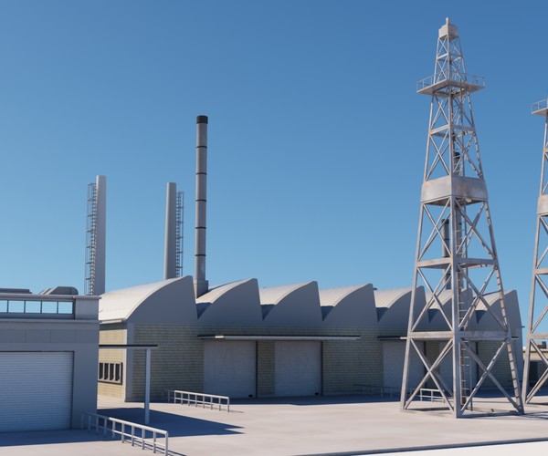 ArtStation - Factory Industrial 3D Model | Game Assets