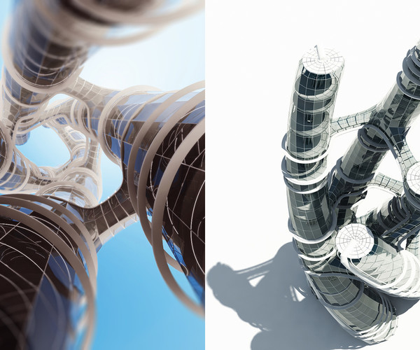 ArtStation - Futuristic Skyscraper 3D Model | Resources