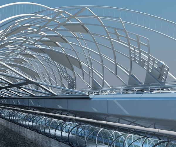 ArtStation - Futuristic Suspension Bridge 2 HD | Resources