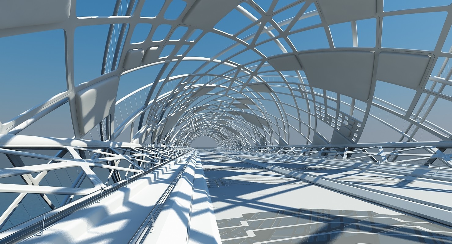 ArtStation - Futuristic Suspension Bridge 2 HD | Resources