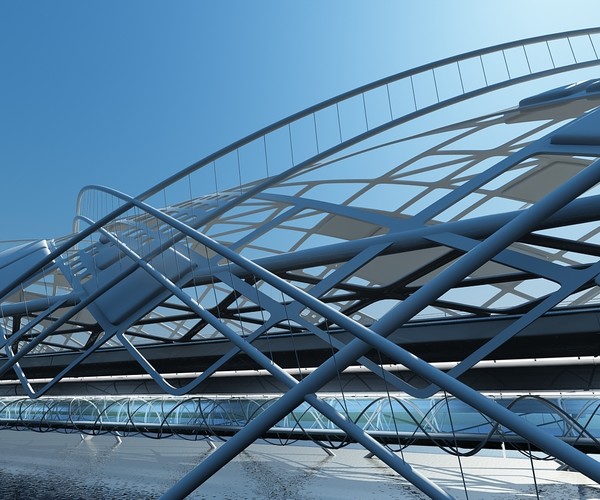 ArtStation - Futuristic Suspension Bridge 2 HD | Resources