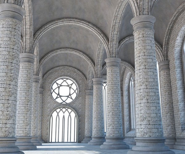 ArtStation - Cathedral Interior 1 3D MODEL | Resources