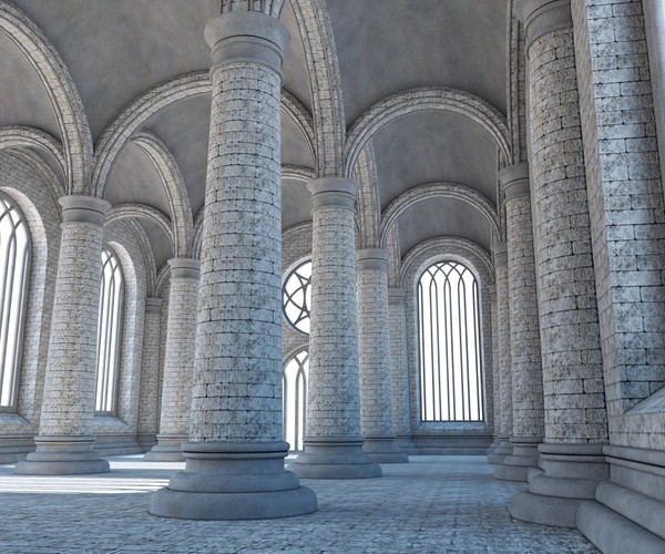 ArtStation - Cathedral Interior 1 3D MODEL | Resources