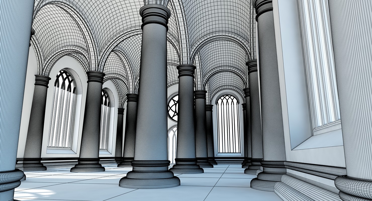 ArtStation - Cathedral Interior 1 3D MODEL | Resources