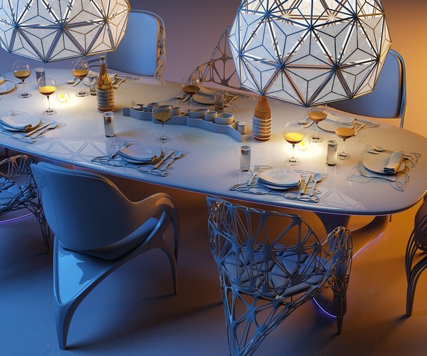 ArtStation - Futuristic Dining Set | Resources