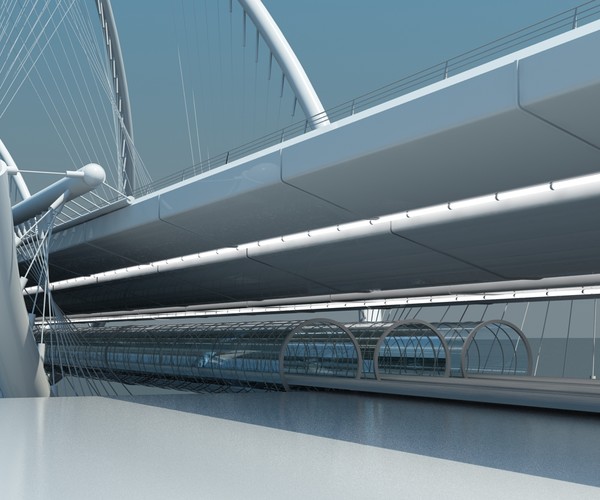 ArtStation - Futuristic Suspension Bridge 1 HD | Resources