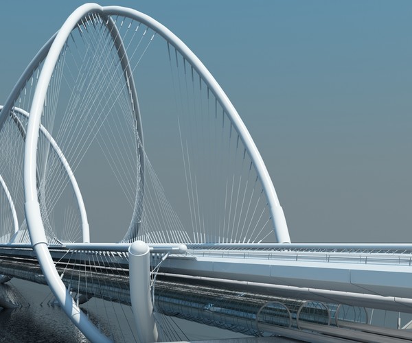 ArtStation - Futuristic Suspension Bridge 1 HD | Resources