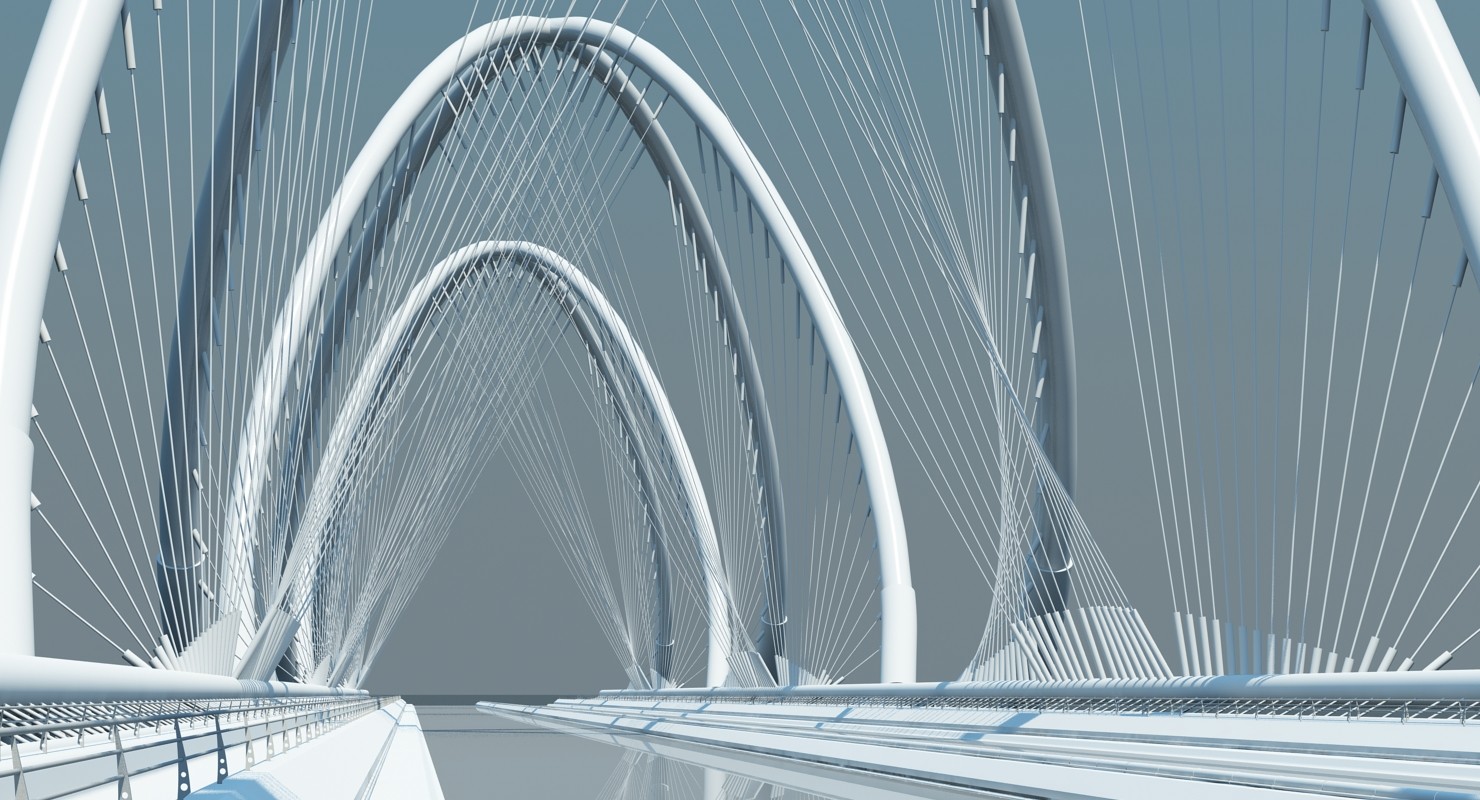 ArtStation - Futuristic Suspension Bridge 1 HD | Resources