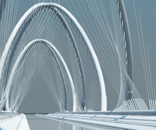 ArtStation - Futuristic Suspension Bridge 1 HD | Resources