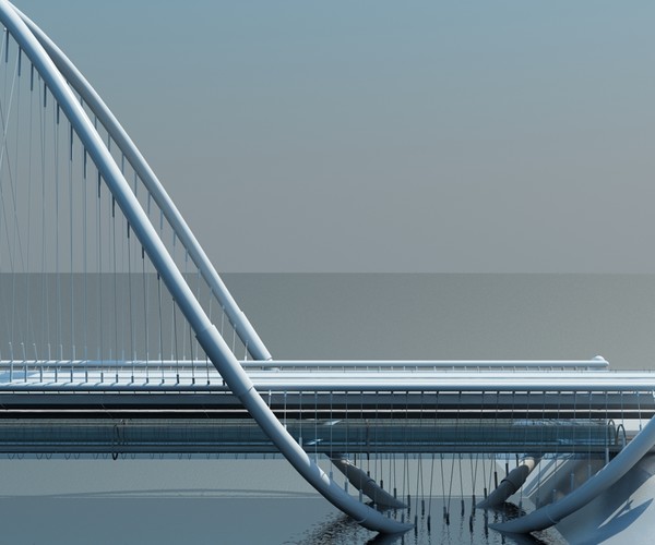 ArtStation - Futuristic Suspension Bridge 1 HD | Resources