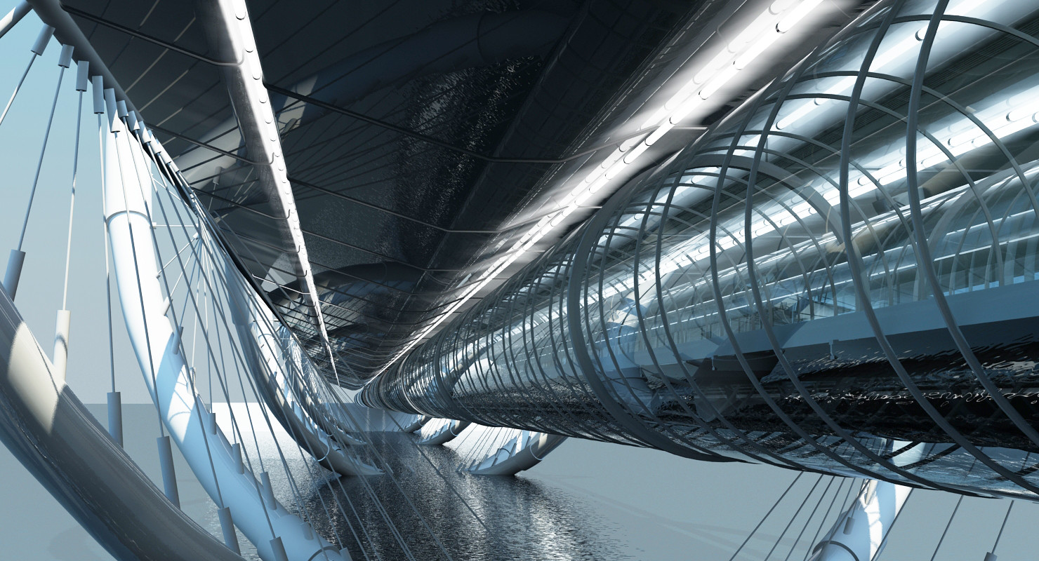 ArtStation - Futuristic Suspension Bridge 1 HD | Resources