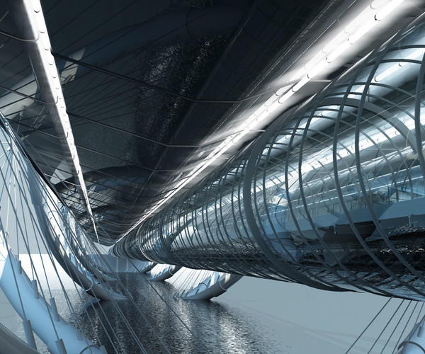 ArtStation - Futuristic Suspension Bridge 1 HD | Resources