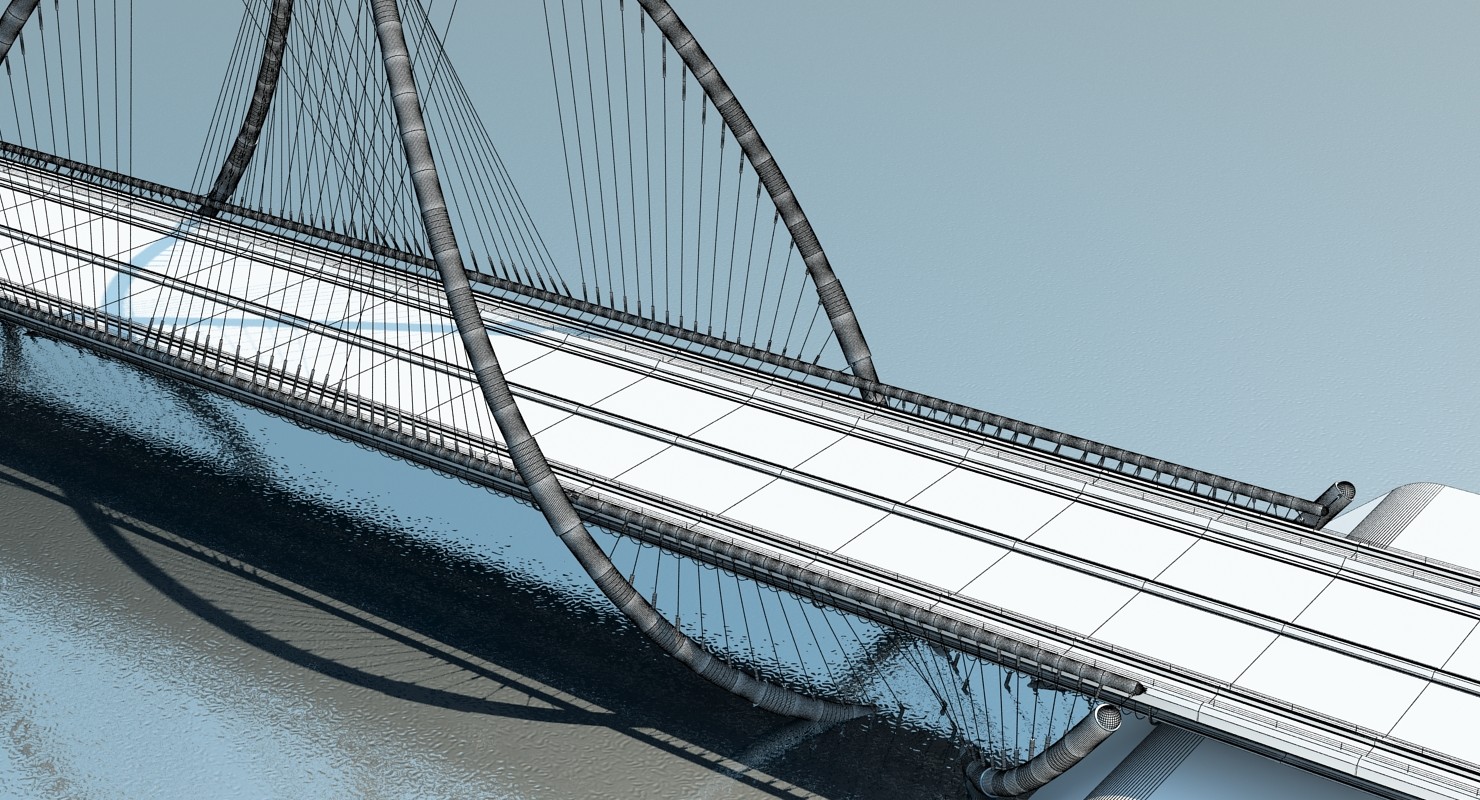 ArtStation - Futuristic Suspension Bridge 1 HD | Resources