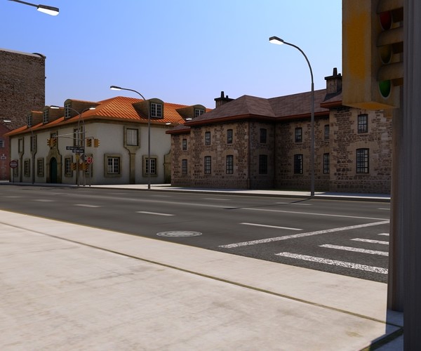 ArtStation - Low Poly City Block A | Game Assets