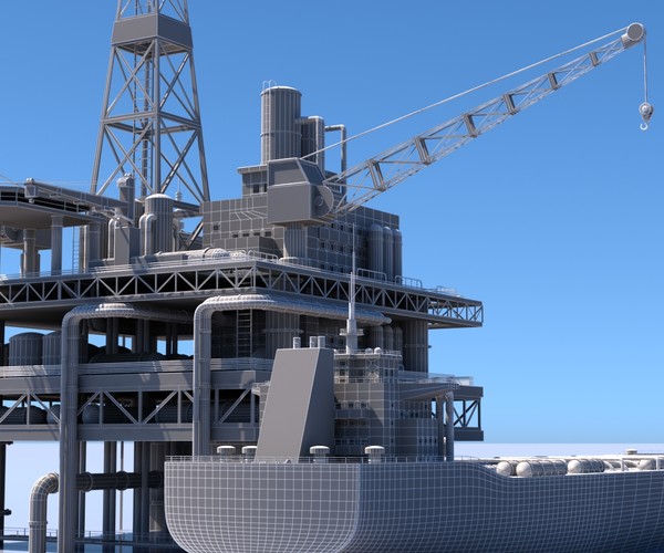 ArtStation - Oil Rig And Tanker | Game Assets