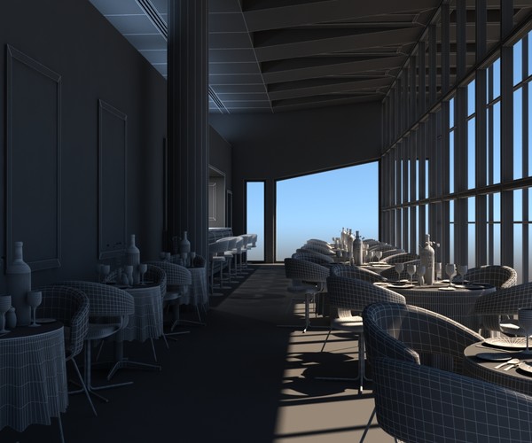 ArtStation - Restaurant Interior 3D Model | Resources