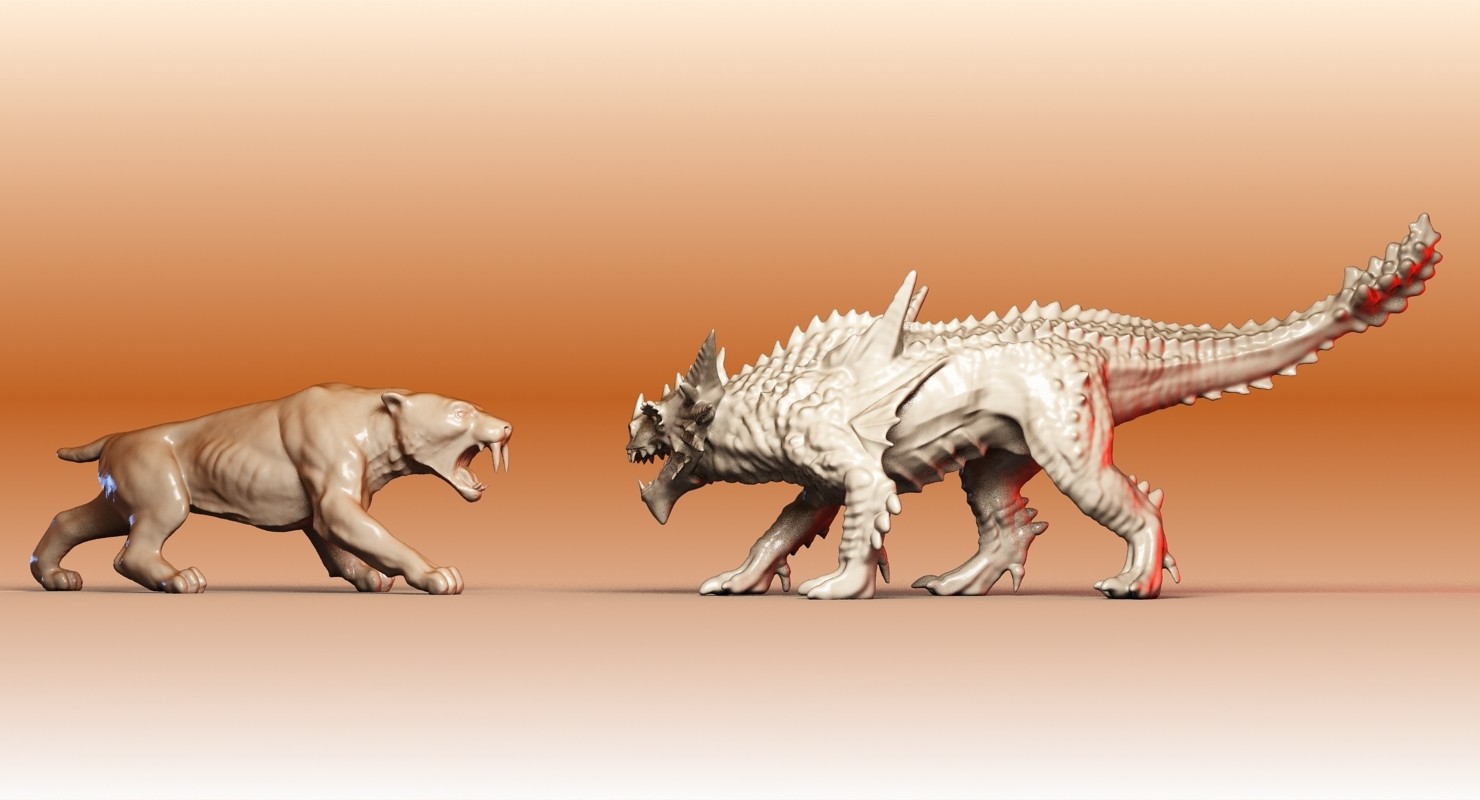 ArtStation - Sabre Tooth And Dragon | Resources