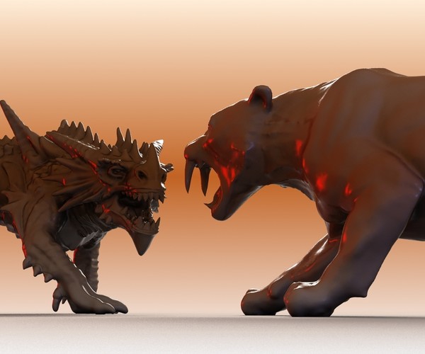 ArtStation - Sabre Tooth And Dragon | Resources